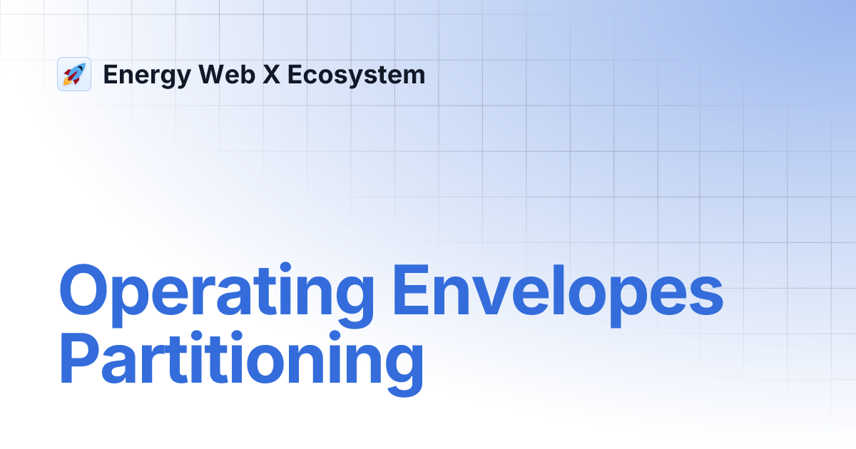 Operating Envelopes Partitioning | Energy Web X Ecosystem